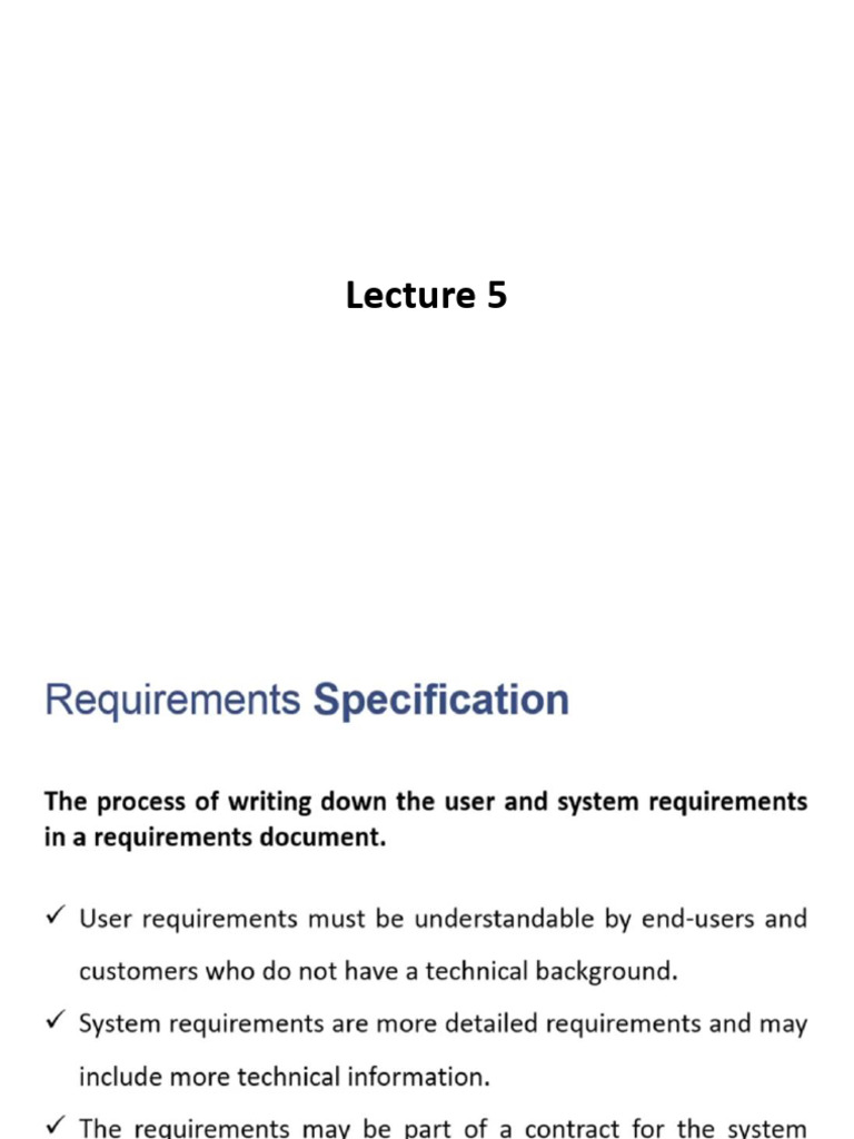 Software Requirements Lecture 5 | PDF