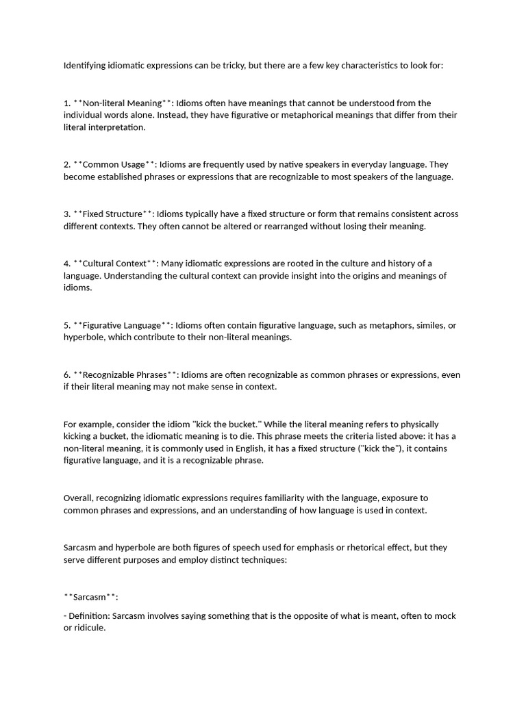 Identifying Idiomatic Expressions Can Be Tricky | PDF | Idiom | Religious Belief And Doctrine