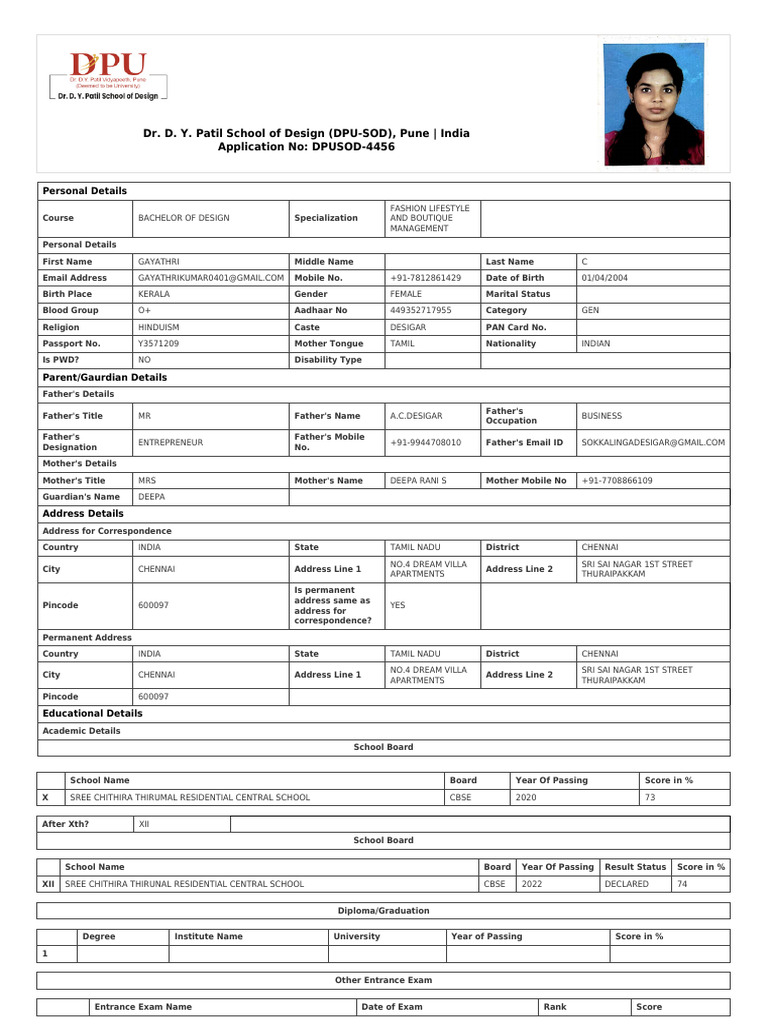 Application Form DPUSOD-4456 | PDF