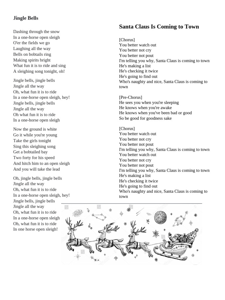 Christmas Songs for Kids | PDF | Santa Claus's Reindeer | Rudolph The ...