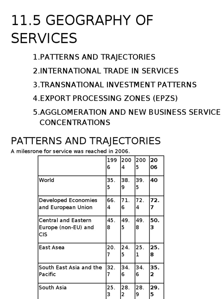 11.5 Geography of Services: Patterns and Trajectories | PDF | Gross ...