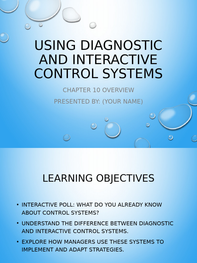 Diagnostic and Interactive Control Systems Chapter 10 | PDF | Project ...