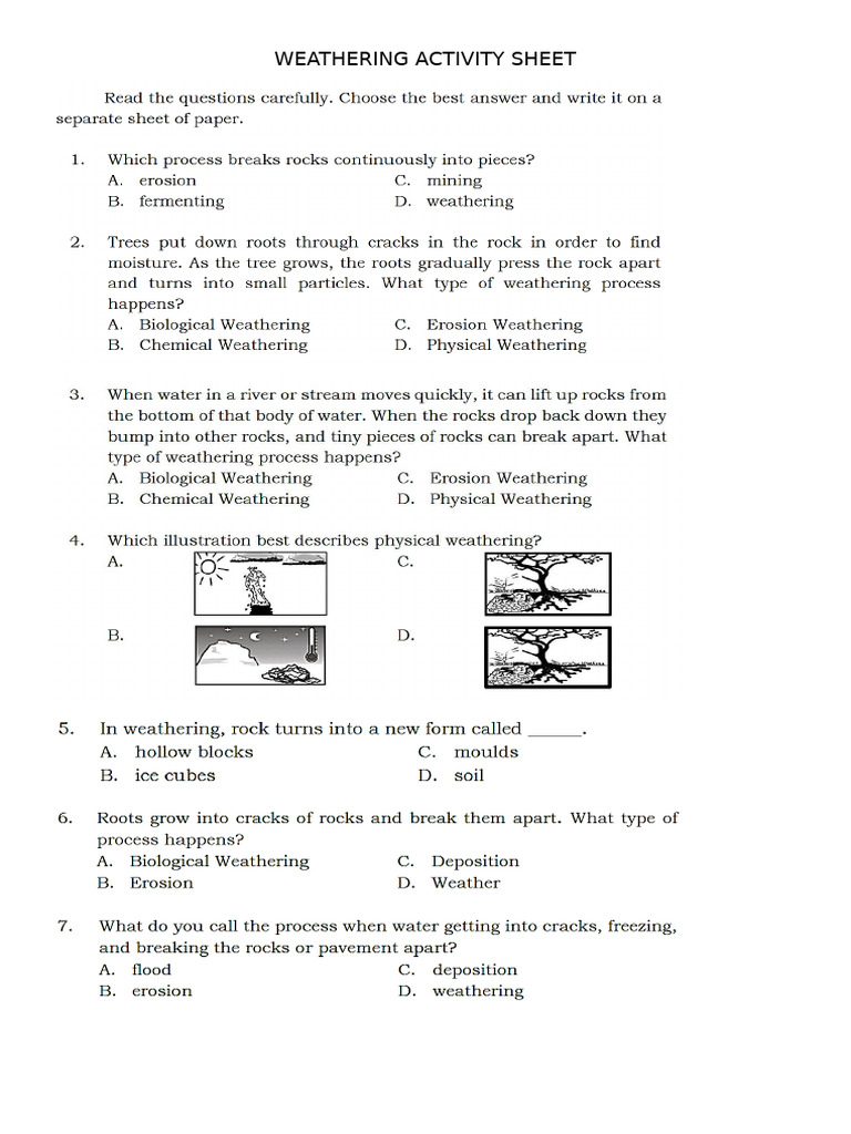 Weathering Activity | PDF