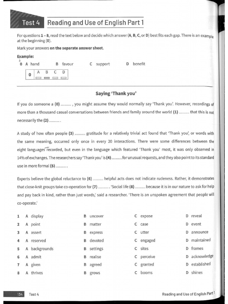 Cae Test 4 Reading and Use of English | PDF