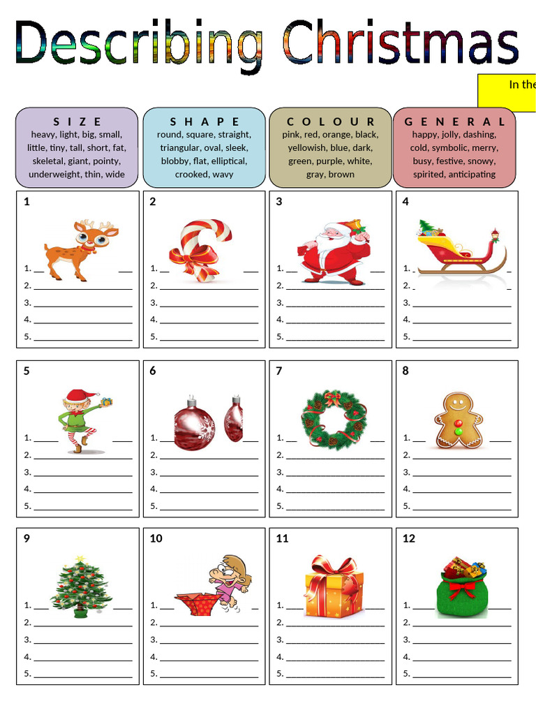 Descriptive Words for Size, Shape, Color | PDF