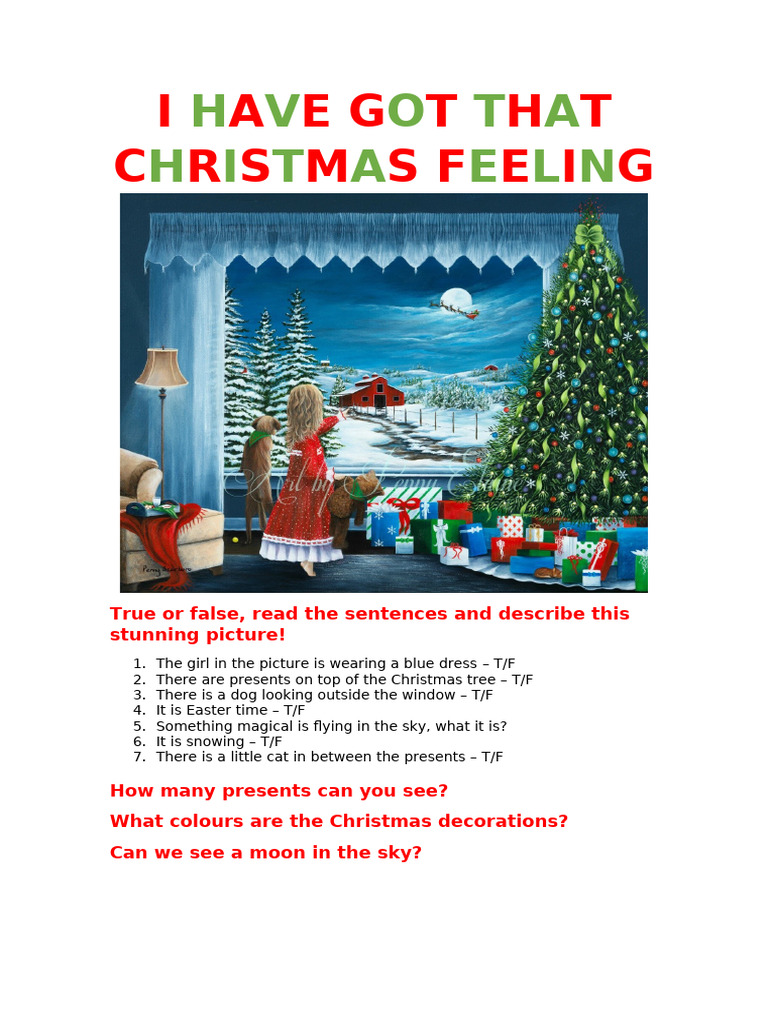 Christmas Magic Feeling Picture Description Exercises - 140018 | PDF