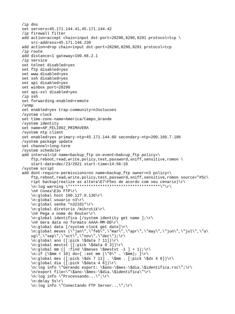 script ftpmast.rsc | PDF | File Transfer Protocol | Communications Protocols
