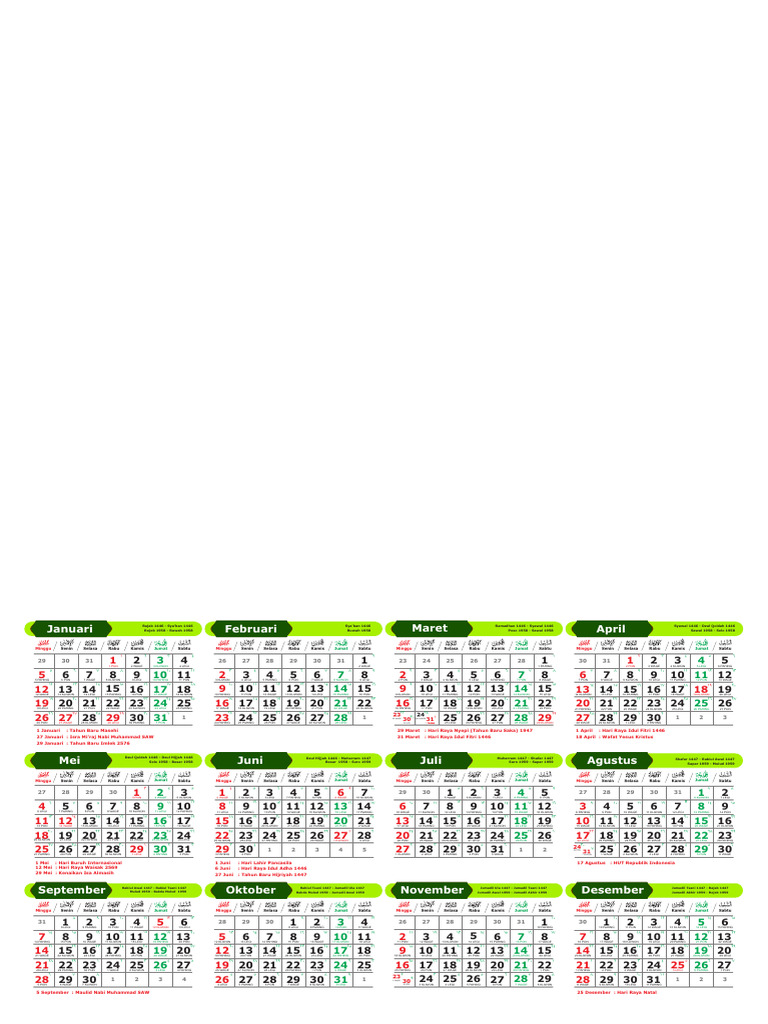 MASTER KALENDER 1 Hijau | PDF