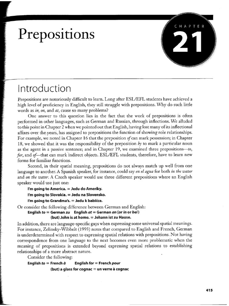 Challenges in Learning Prepositions | PDF | Preposition And Postposition | English Language