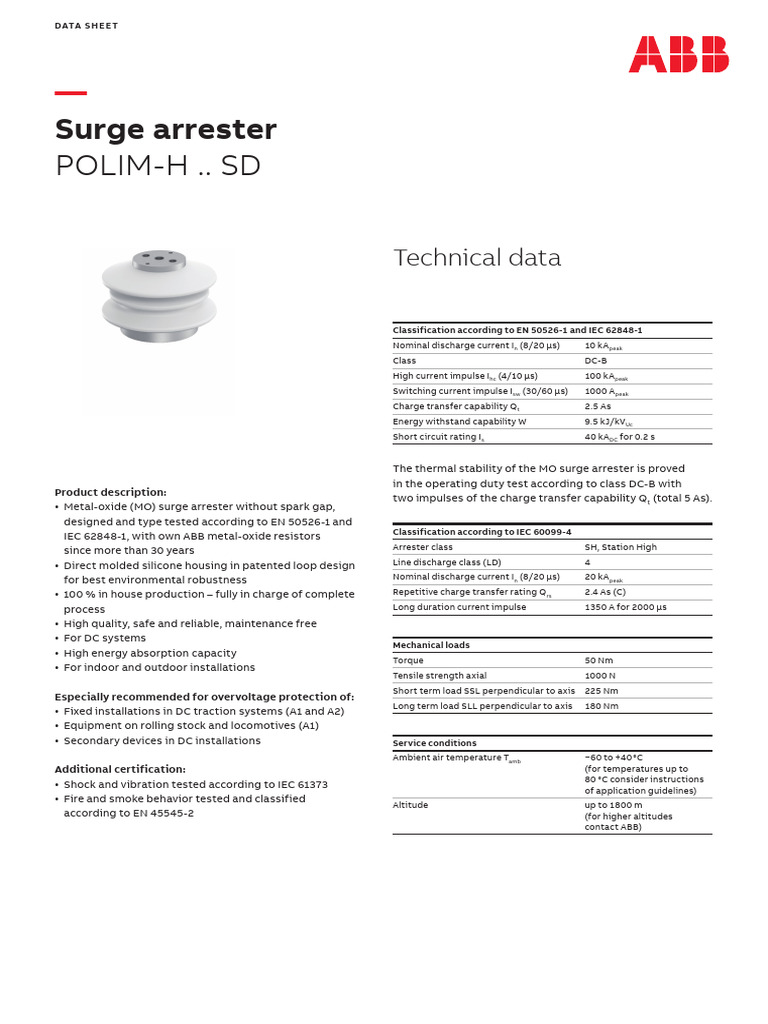 Surge Arrester Specs for Engineers | PDF | Insulator (Electricity) | Electrical Equipment