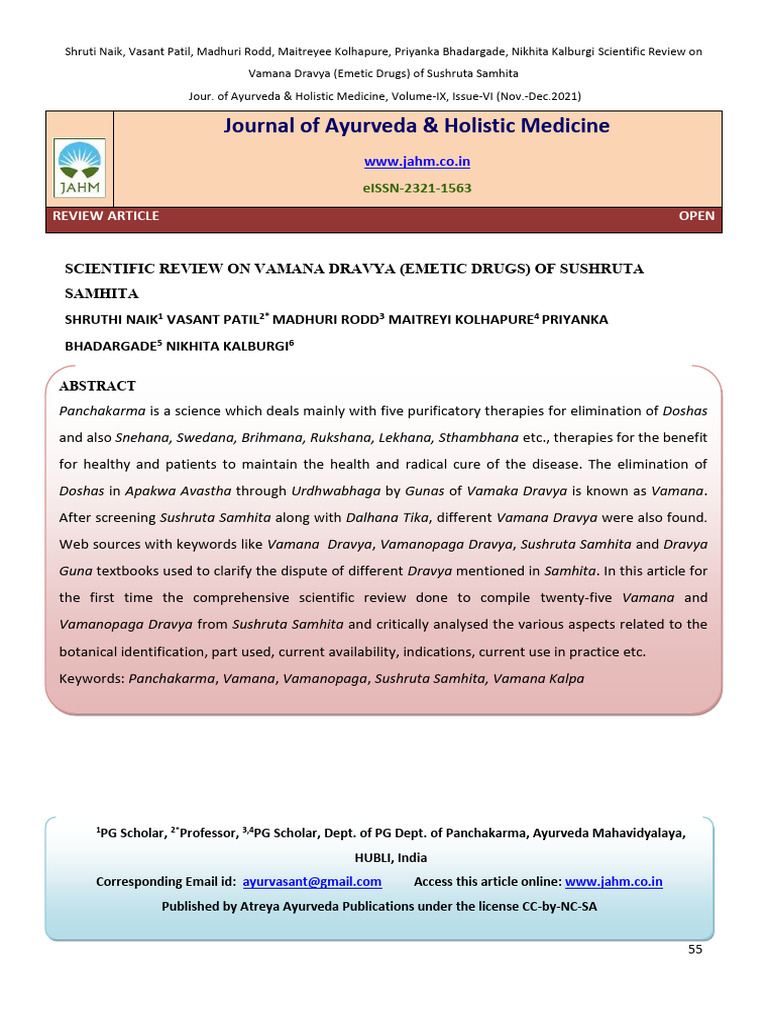 480-Research - 965-1-10-20220119 | PDF | Ayurveda