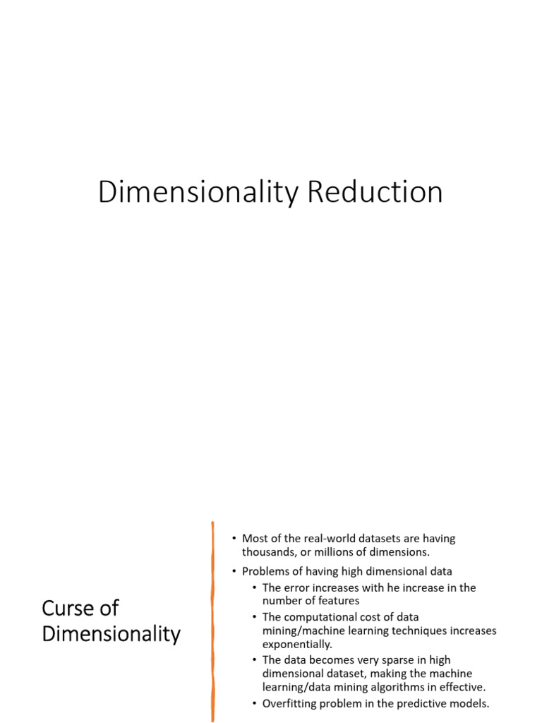 Dimensonality Reduction | PDF | Principal Component Analysis | Eigenvalues And Eigenvectors