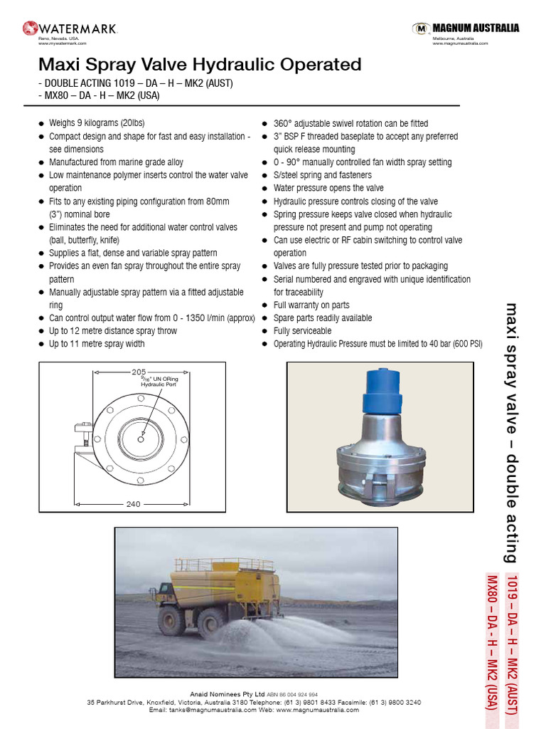 1019dahmk2 Spec Sheet | PDF | Valve | Mechanical Engineering