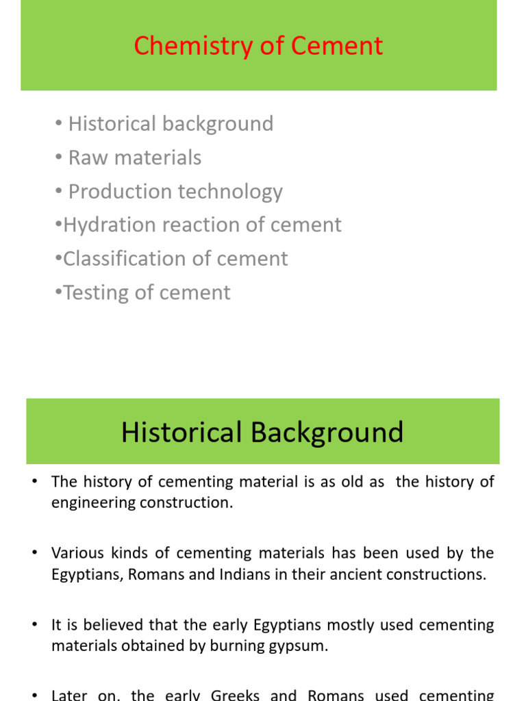 Cement Lectures 1,2,3 | PDF | Cement | Concrete