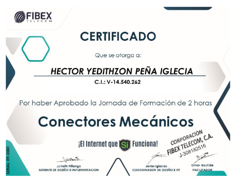 Certificado FIBEX | PDF