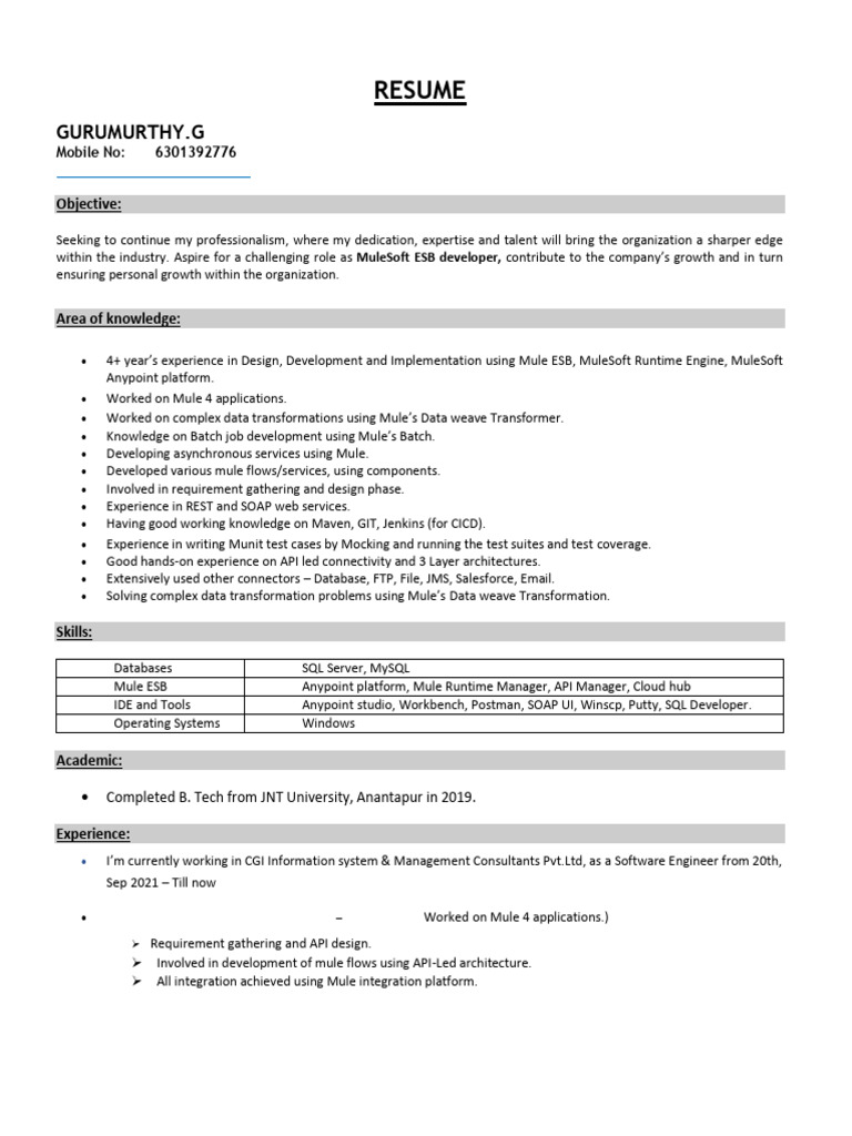Guru Mulesoft Profile-1 - Compressed | PDF | Databases | Computing