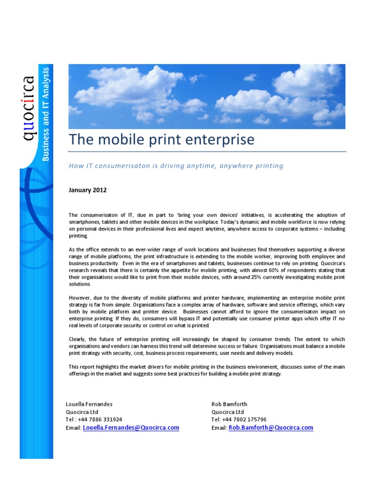 The Mobile Print Enterprise | PDF