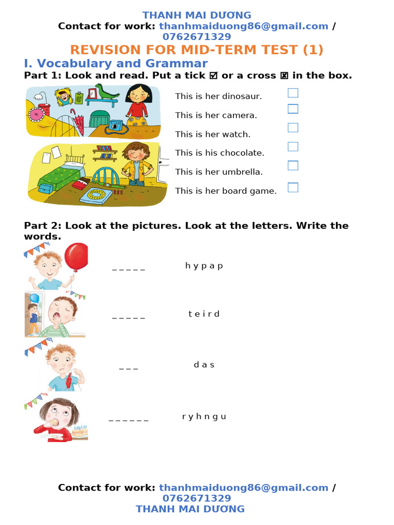 REVISION FOR MID - TERM TEST (1) | PDF