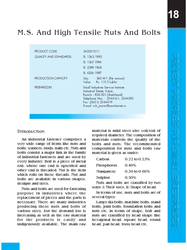 Bolt Nuts MFG Process | PDF | Nut (Hardware) | Screw