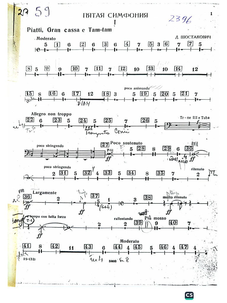 Shostakovich - Symphony No5 Perc | PDF