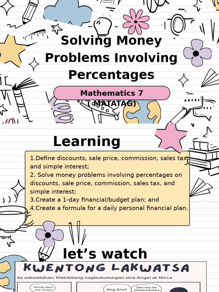 Solving Percentage Money Problems | PDF | Discounting | Prices