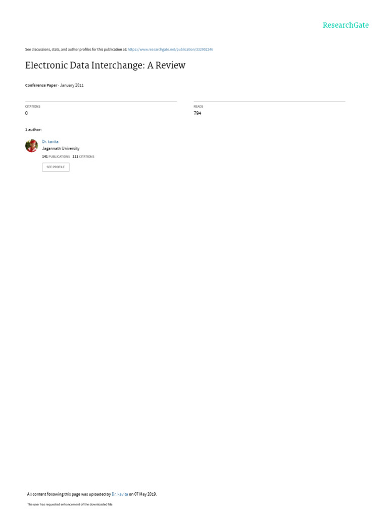 Electronic Data Interchange A Review | PDF | Electronic Data Interchange | Computing