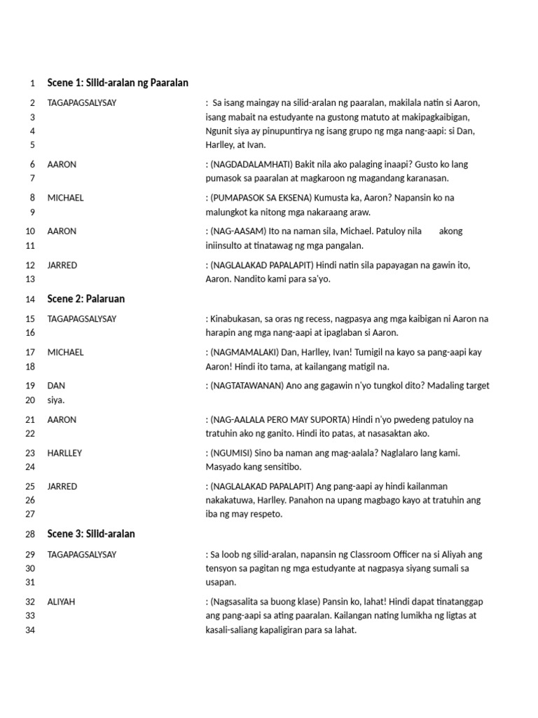 Script Sa Paaralan | PDF