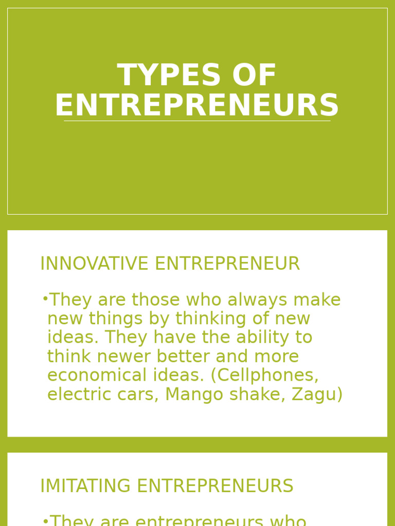 3 Types of Entrep | PDF