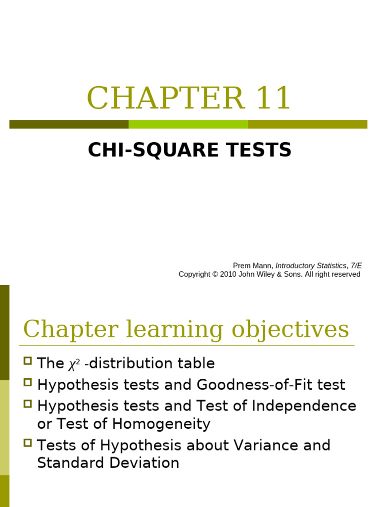 Chap 11 | PDF | Chi Squared Distribution | Chi Squared Test