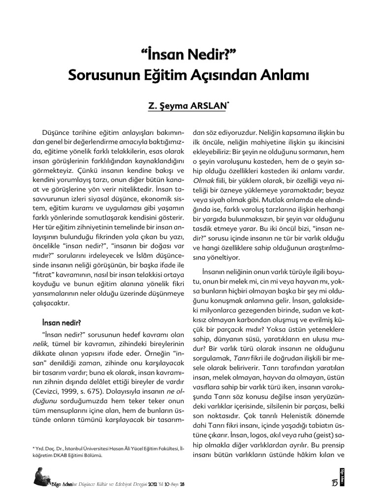 İnsan Nedir - Z.Şeyma ARSLAN | PDF