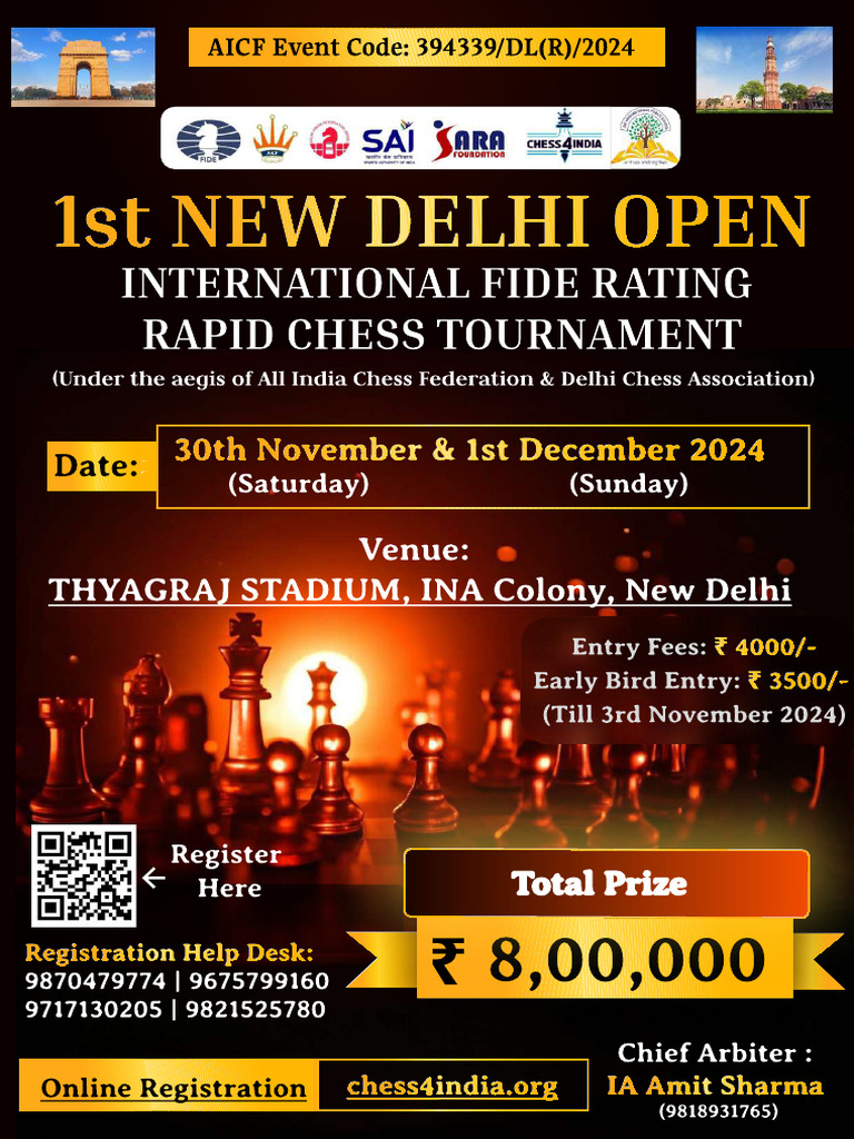 1st New Delhi Open FIDE Rapid Chess 2024 | PDF | Chess