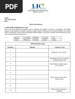 Mohs Hardness Scale Worksheet | PDF | Minerals | Natural Materials