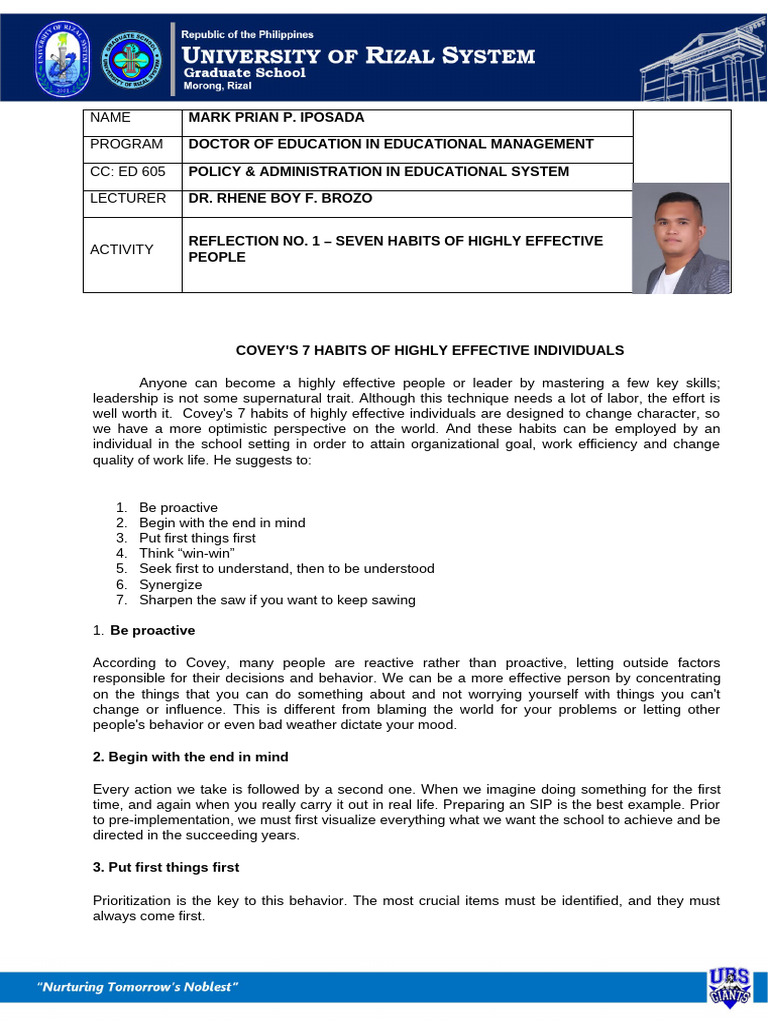 Reflection No. 1 Template | PDF | Psychological Concepts | Social Psychology