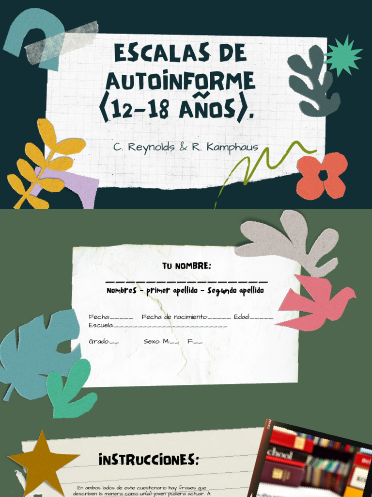 ESCALAS DE AUTOINFORME (12-18 Años) - Mi Vida-2 | PDF