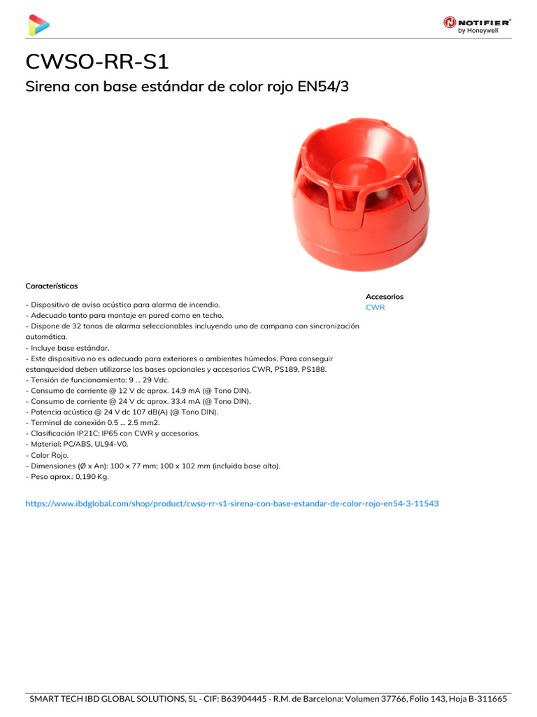 Technical Sheet CWSO-RR-S1 | PDF