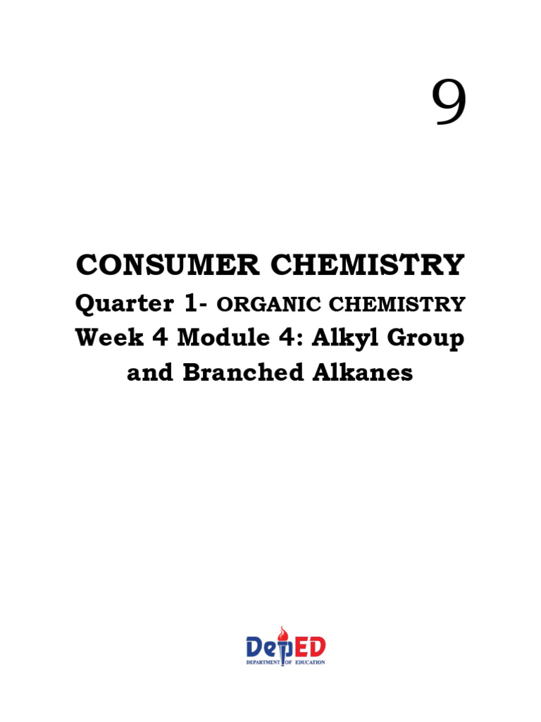 Q1 Wk4 Module4 Conchem SSElective | PDF | Alkane | Methyl Group