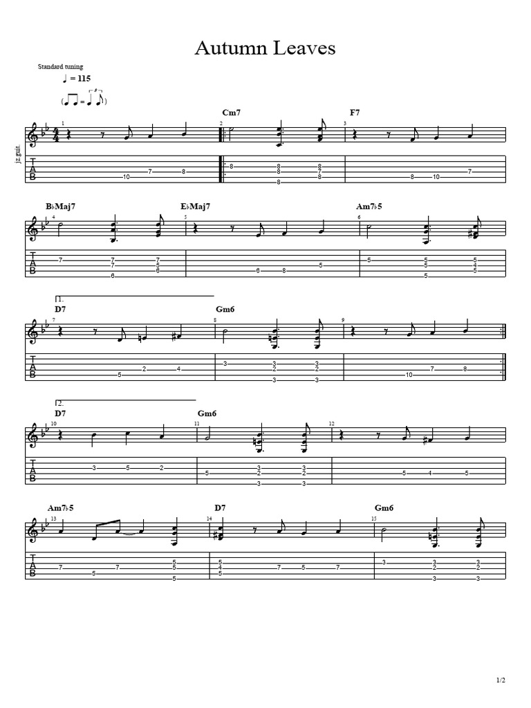 Autumn Leaves - Chord Melody | PDF | Harmony