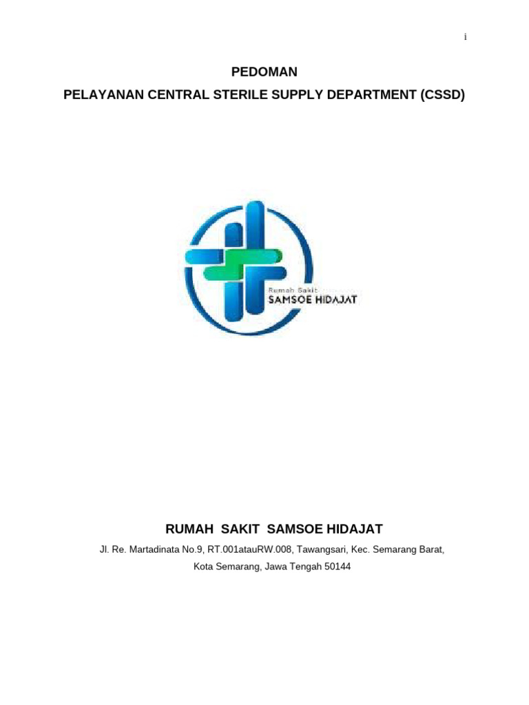 PEDOMAN PELAYANAN CSSD. RS Samsoe Hidajat Sudah Fixx | PDF | Teknologi & Rekayasa