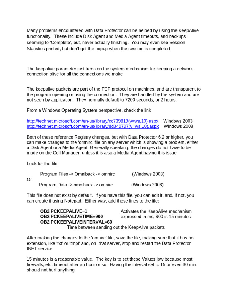 keepalive_windows | PDF | Computer File | Network Protocols