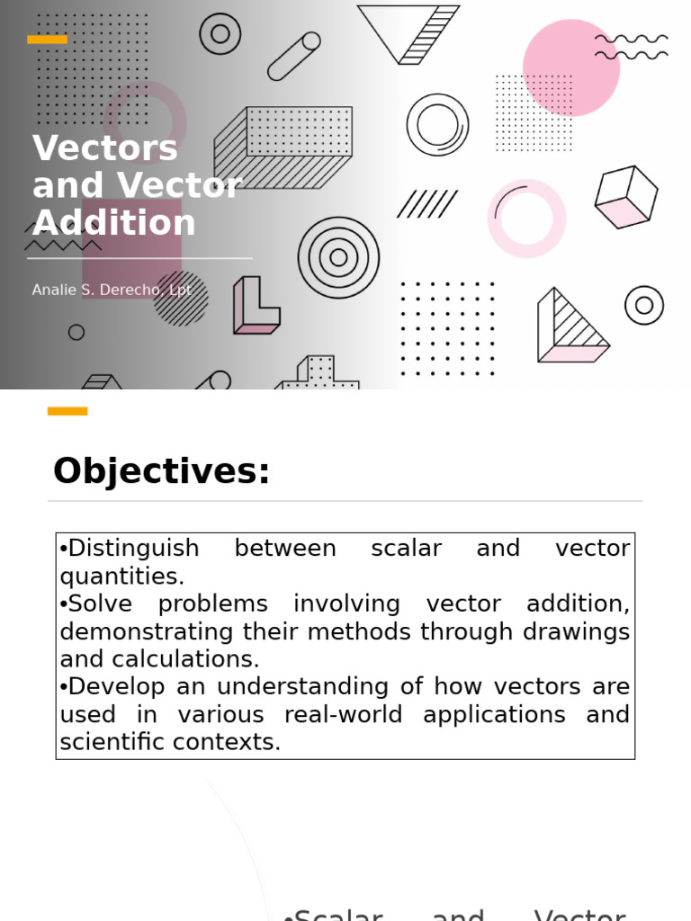 Scalar And Vector Quantities Pdf Euclidean Vector Trigonometric Functions