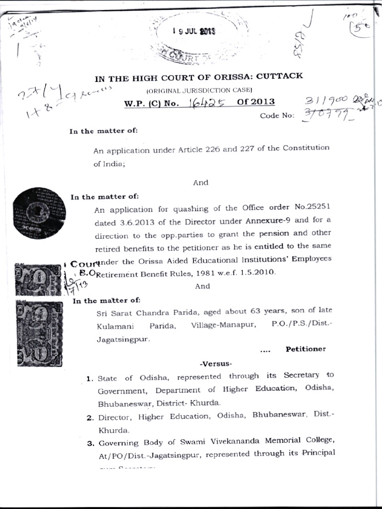 Sarat Chandra Parida WPC No.16425 of 2013 | PDF