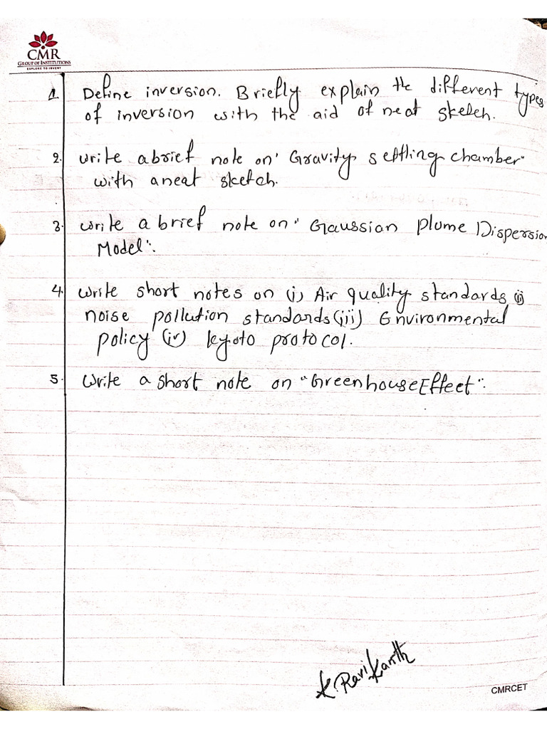 Air Pollution Assignment 2 Pdf