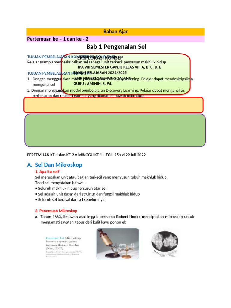 Bab 1 Pengenalan Sel | PDF