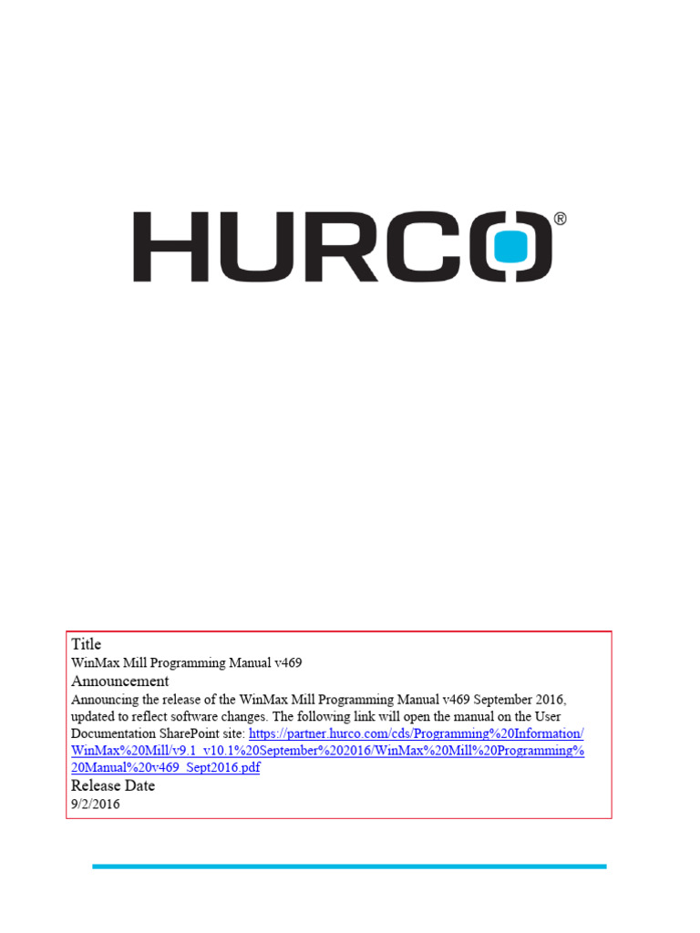 WinMax Mill Programming Manual v469 - Sept2016 | PDF | Computer File | Personal Computers