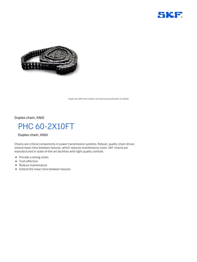 PHC 60-2X10FT - Chains - SKF | PDF | License | Copyright