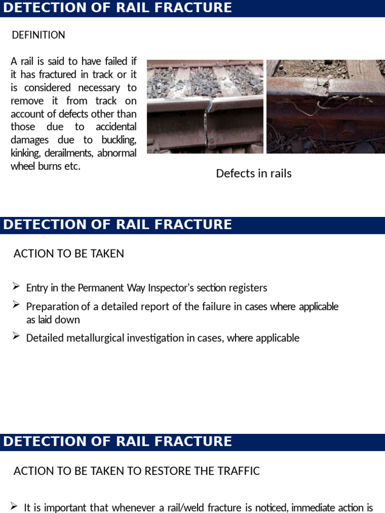 Day 31 Rail Fractures and Rail Closure - Maintanace | PDF | Rail Transport