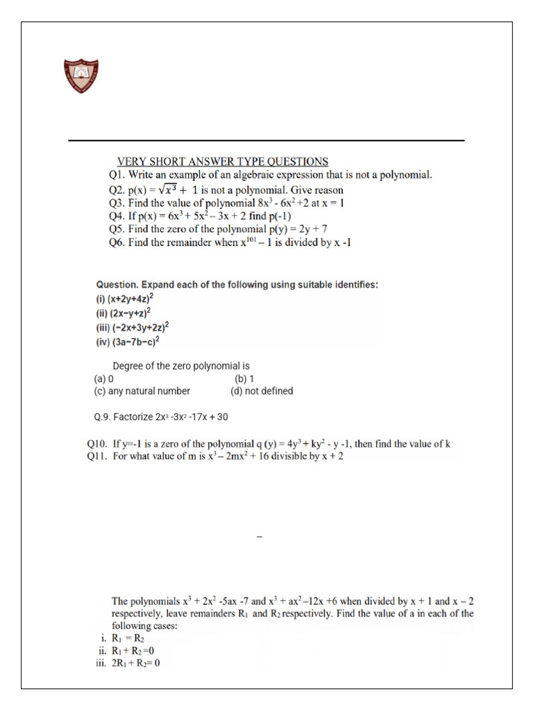 Polynomials | PDF