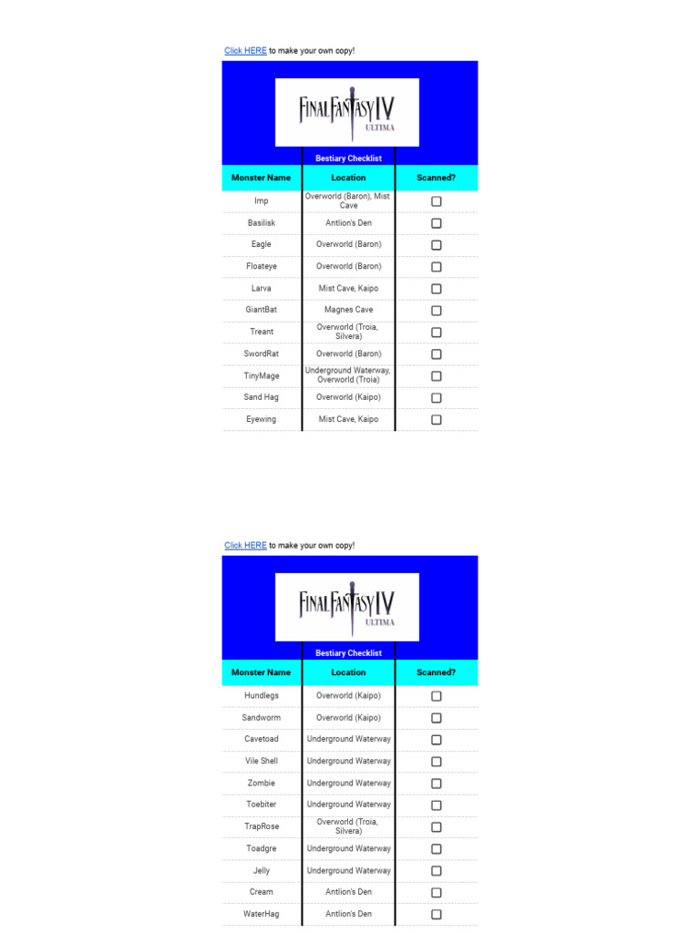 FF4 Ultima Bestiary - Bestiary | PDF