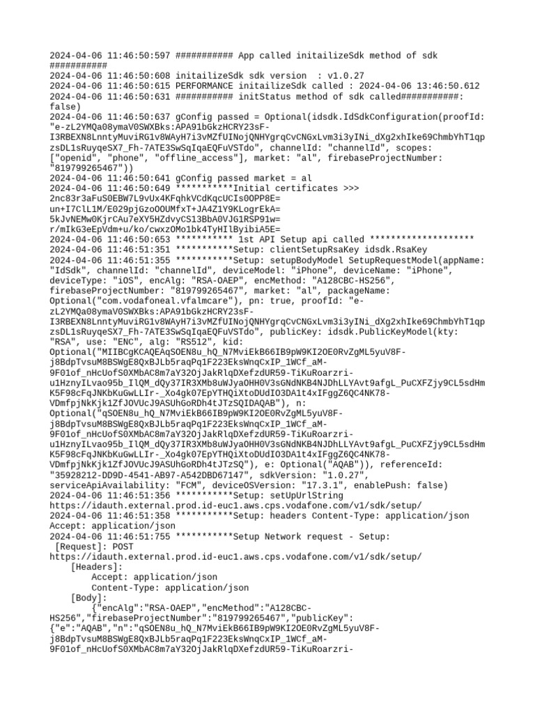 Id SDK Logs | PDF | Ios | Computing