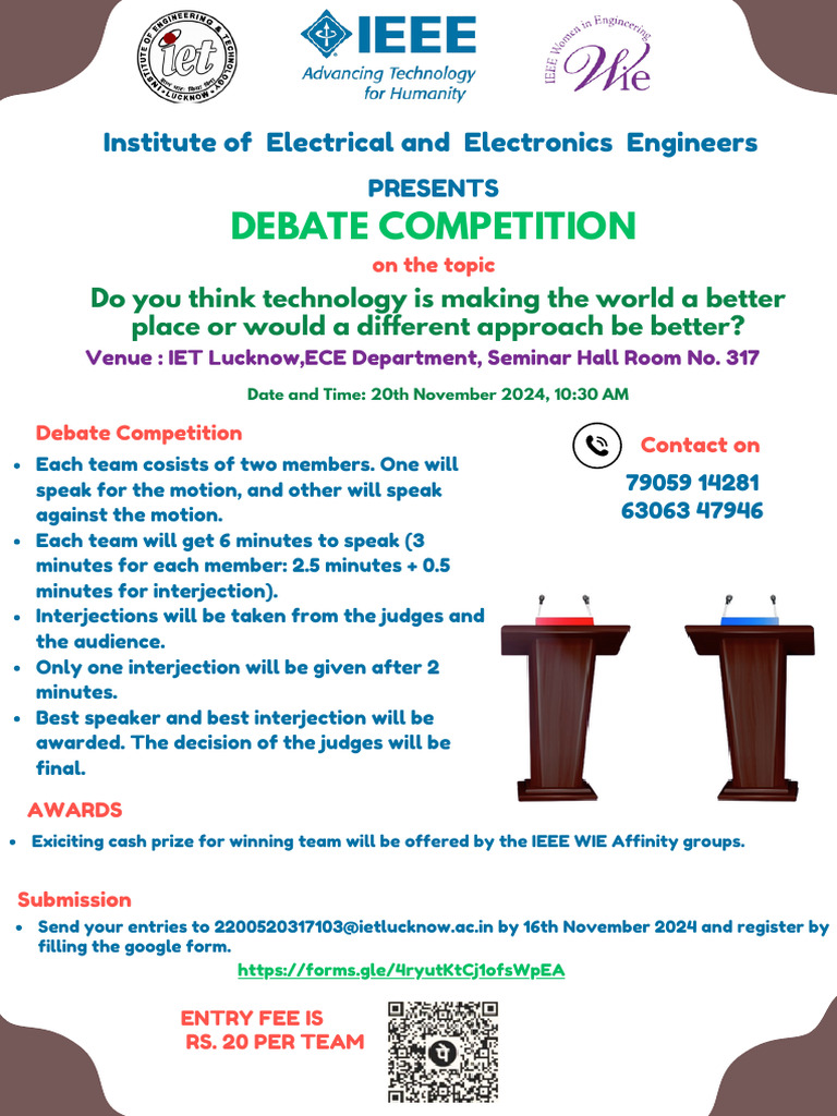 Debate Competition on Technology's Impact | PDF | Games & Activities
